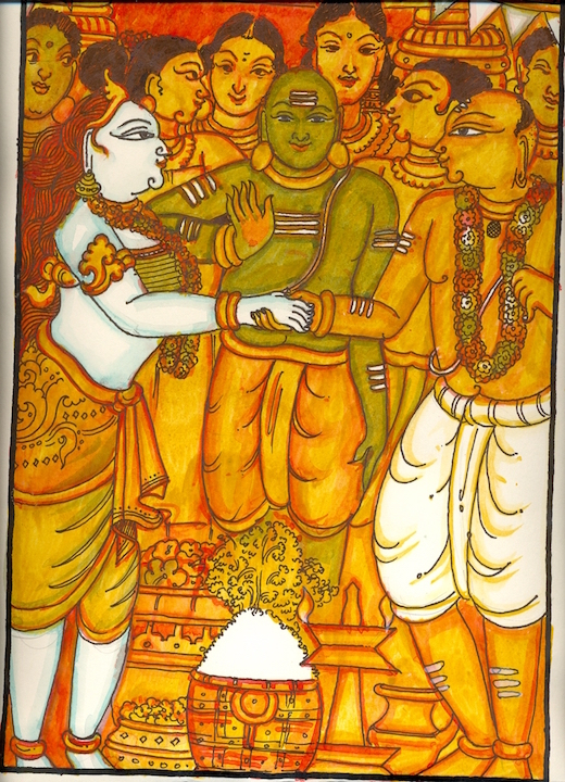 Kerala Mural Painting: Tale of Vararuchi and his Wife | Sahapedia